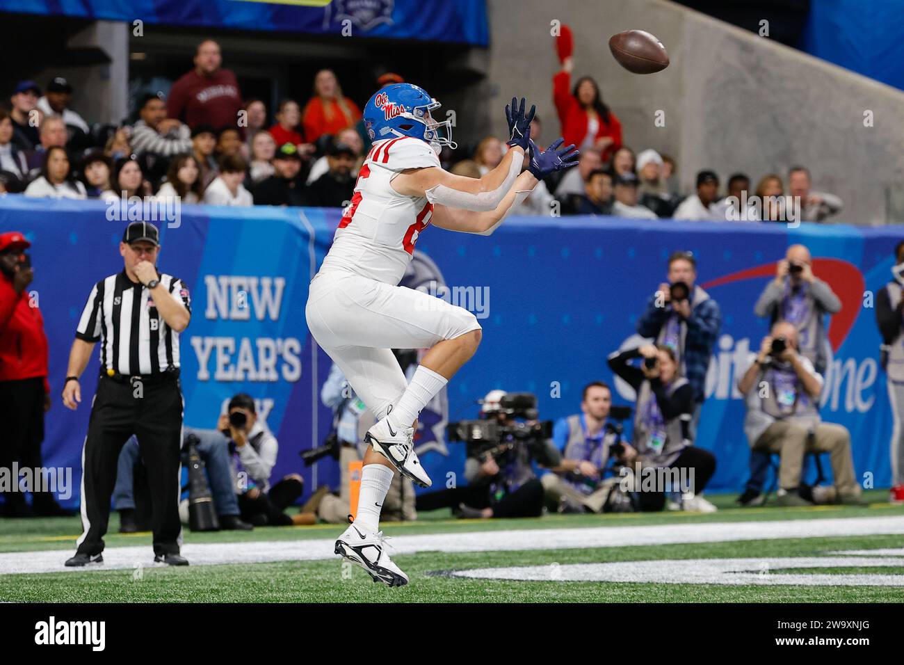 Atlanta, Georgia. 30th Dec, 2023. Caden Prieskorn (86) of Ole Miss ...