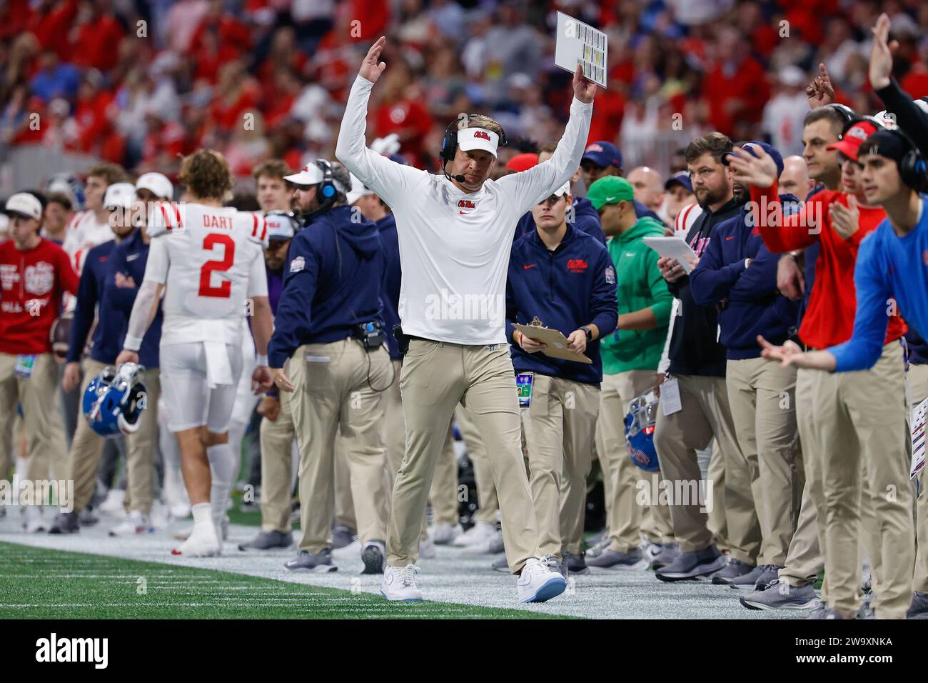 Atlanta, Georgia. 30th Dec, 2023. Ole Miss head coach, Lane Kiffin ...