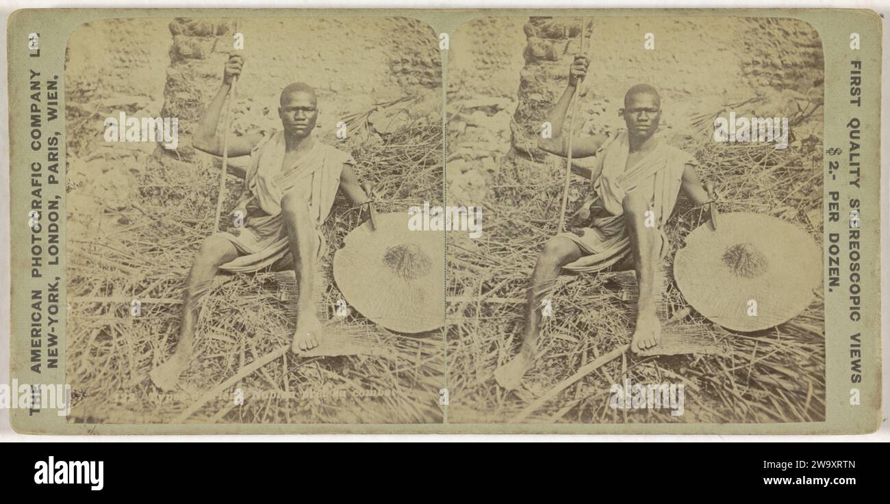 Nubian boy ready for battle, c. 1860 - c. 1870 stereograph On the ...