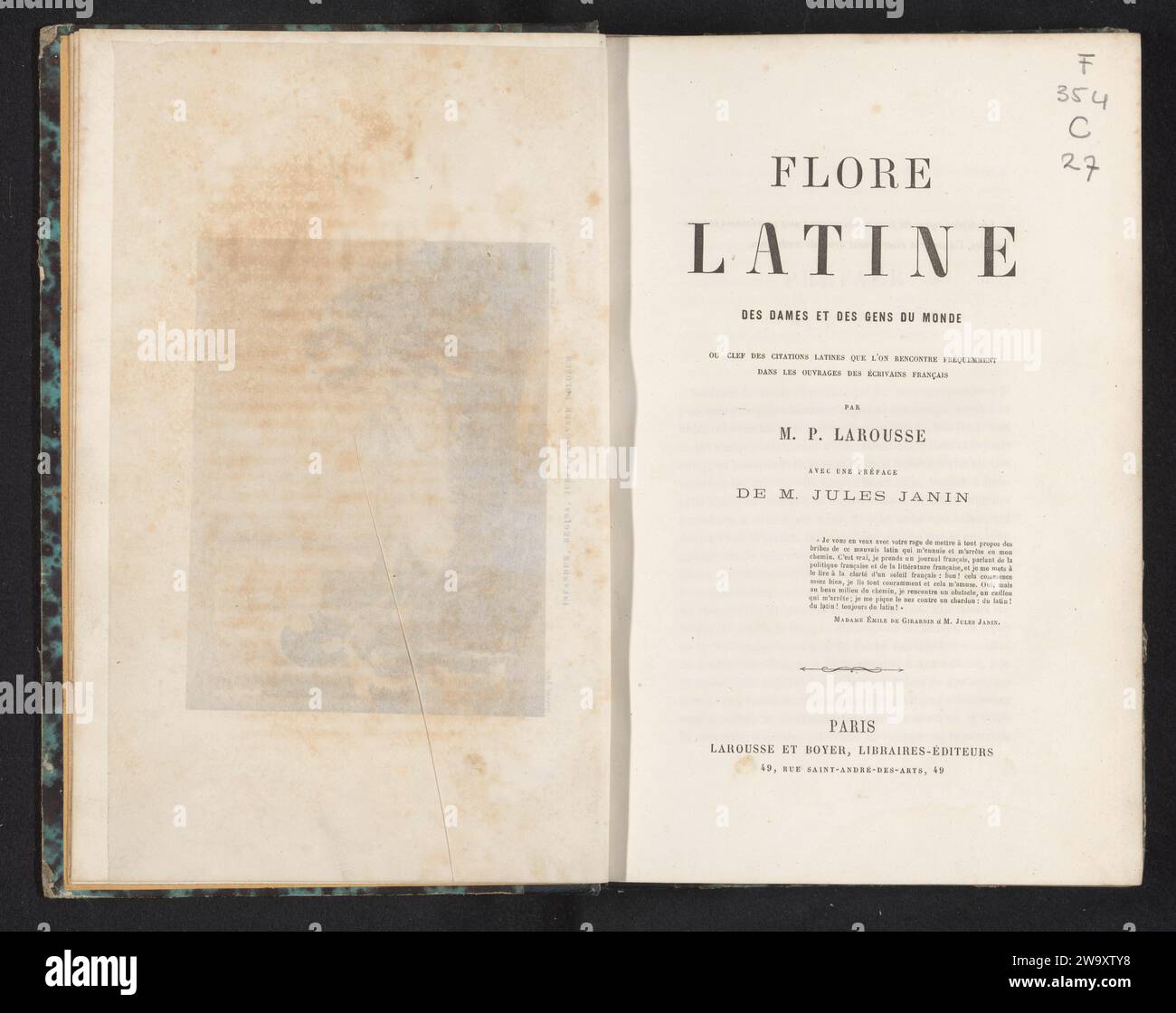 Latin flora of ladies and people of the world, Pierre Larousse, 1861 ...