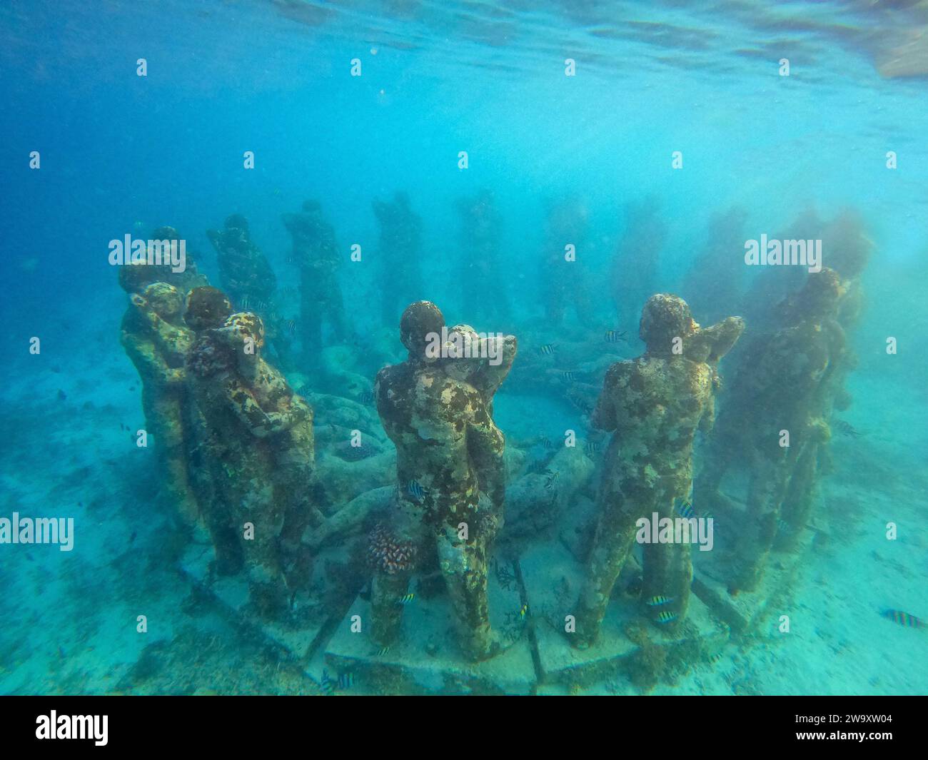 Underwater statues in the sea near Gili Meno, Indonesia Stock Photo - Alamy