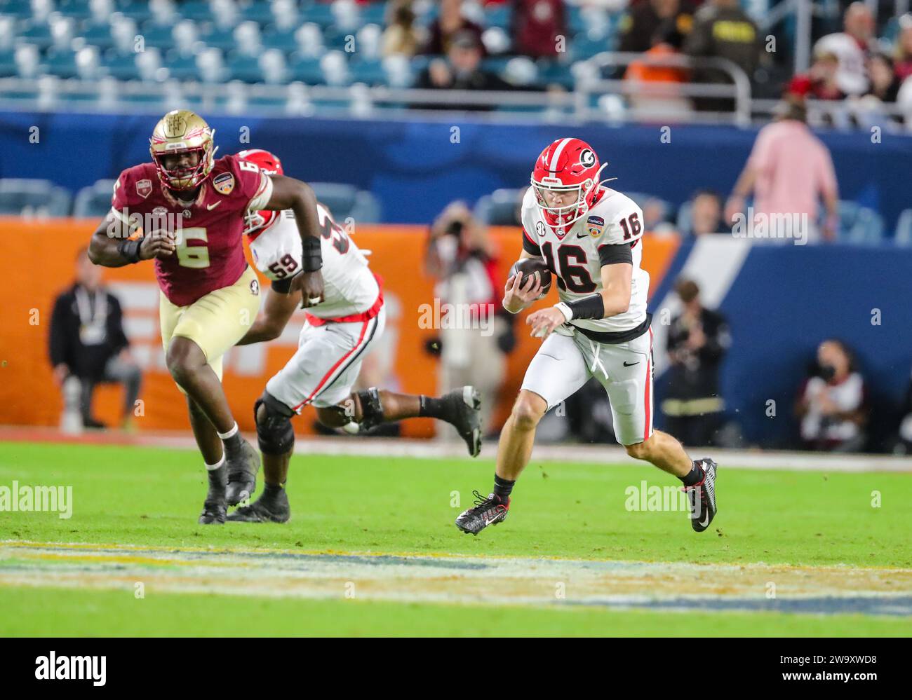 December 30, 2023:.Georgia Bulldogs quarterback Jackson Muschamp (16 ...
