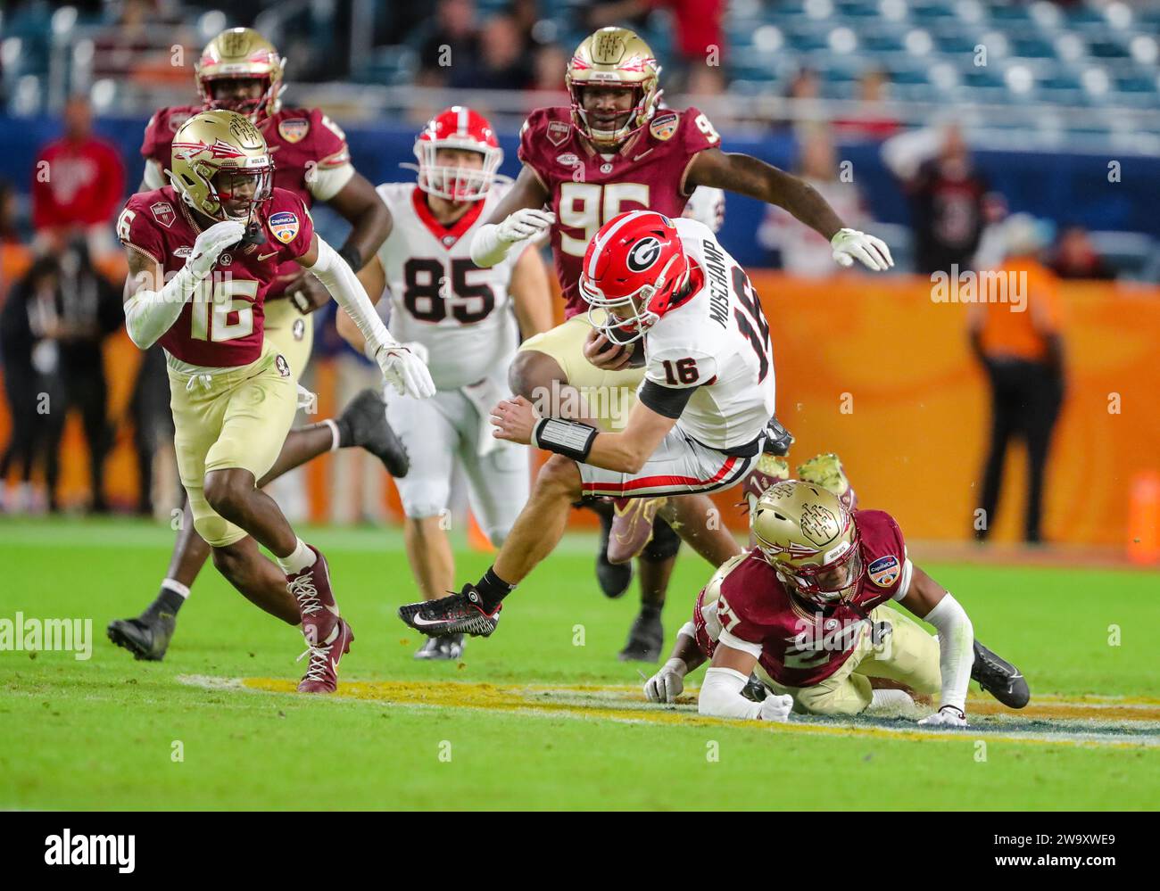 December 30, 2023:.Georgia Bulldogs quarterback Jackson Muschamp (16 ...