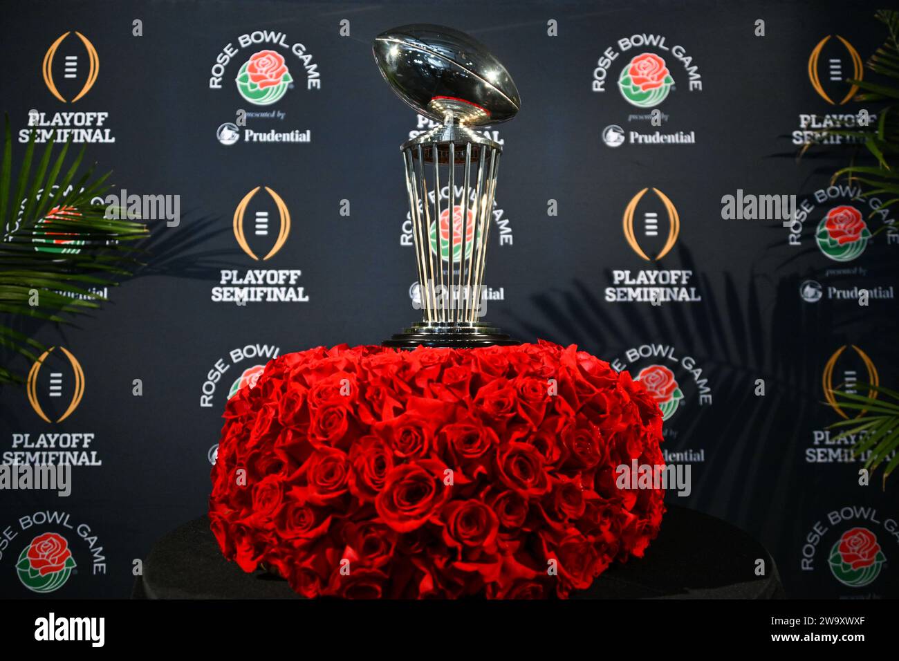 The Rose Bowl Trophy during Rose Bowl media day, Saturday, Dec. 30 ...