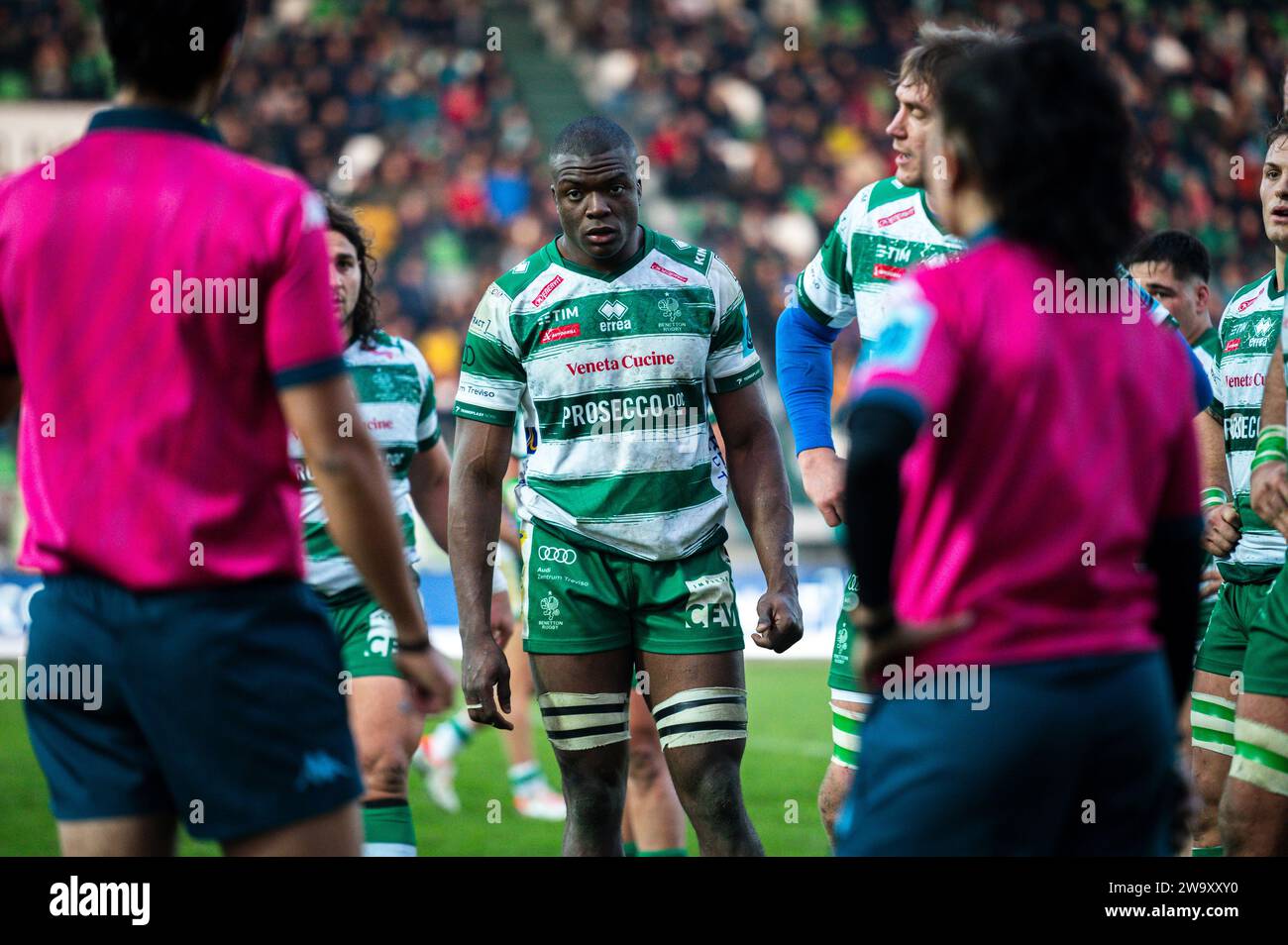 Treviso, Italy. 30th Dec, 2023. Alessandro Izekor of Benetton Treviso ...