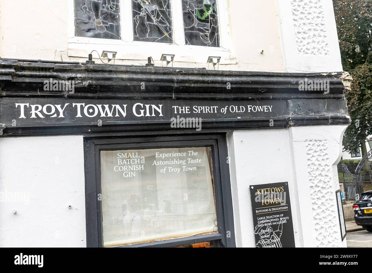 Fowey in Cornwall, a port fishing town on the south coast of England ...
