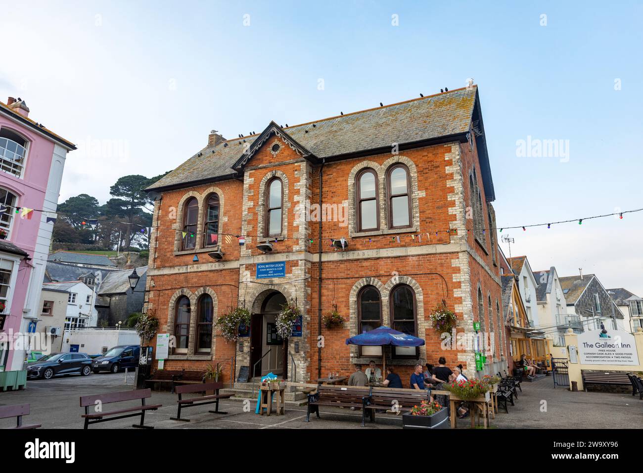 Fowey in Cornwall, a port fishing town on the south coast of England ...