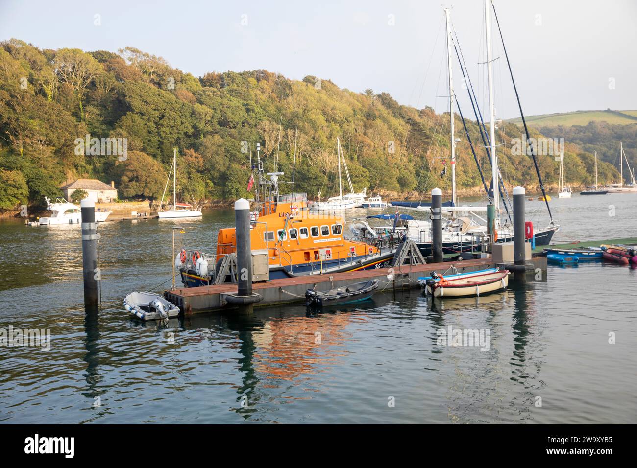Fowey in Cornwall, a port fishing town on the south coast of England ...