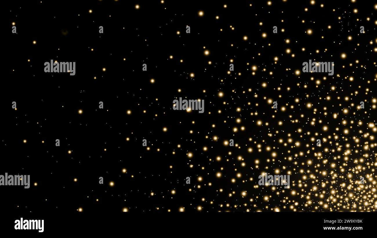 glow yellow sparkle particle effect from the corner Stock Photo - Alamy