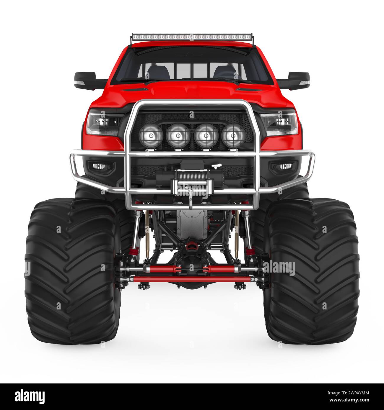 Red Monster Truck Isolated Stock Photo - Alamy