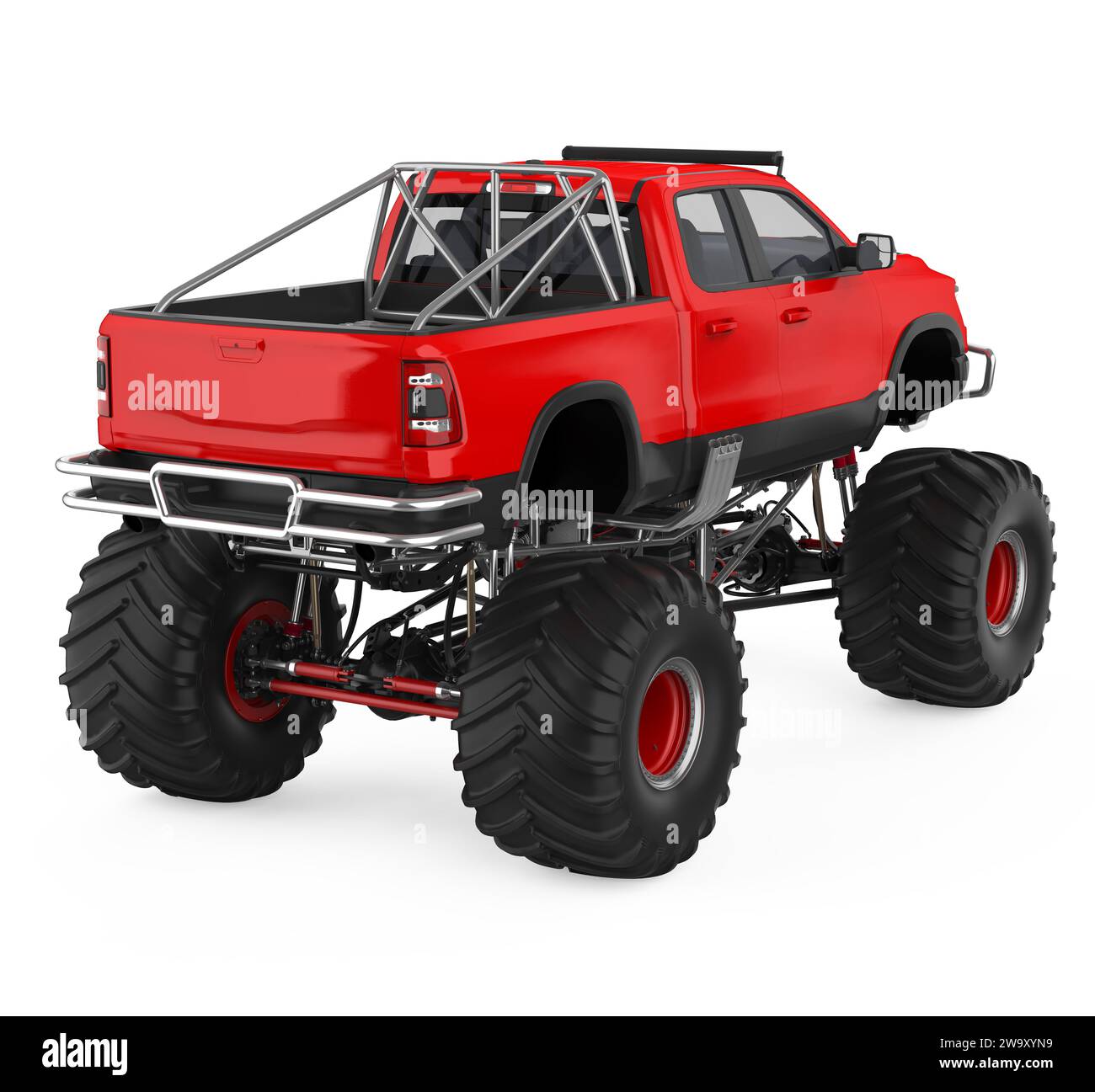 Red Monster Truck Isolated Stock Photo - Alamy