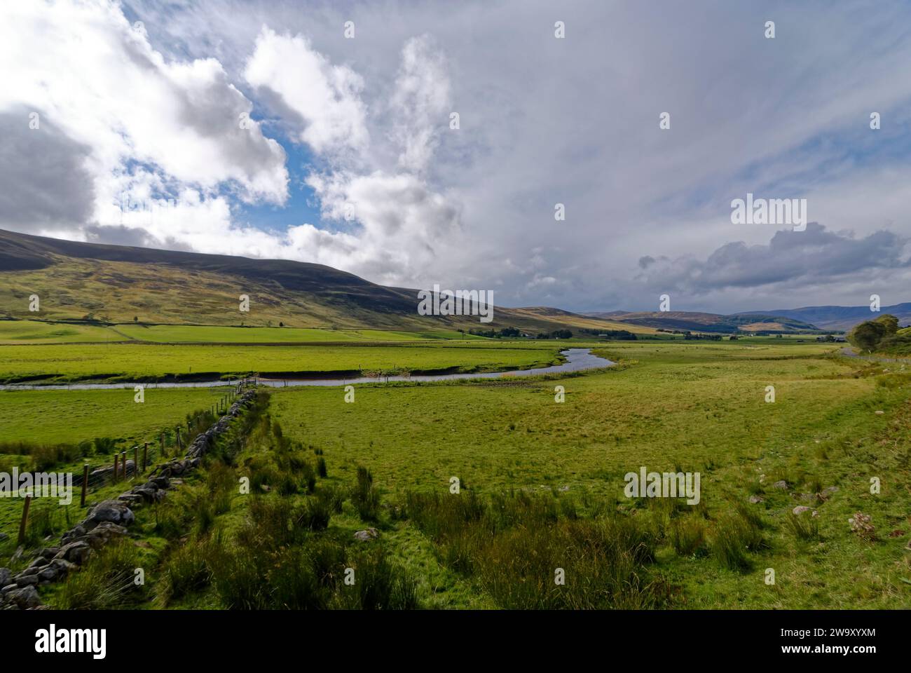The River South Esk winding its way along the Valley Floor of Glen ...