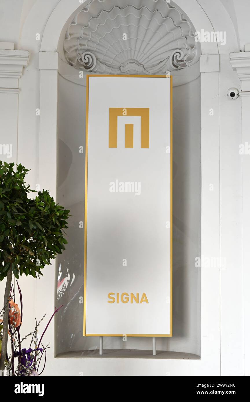 Vienna, Austria - 04 06 2023 - Sign on the headquarter of the insolvent ...