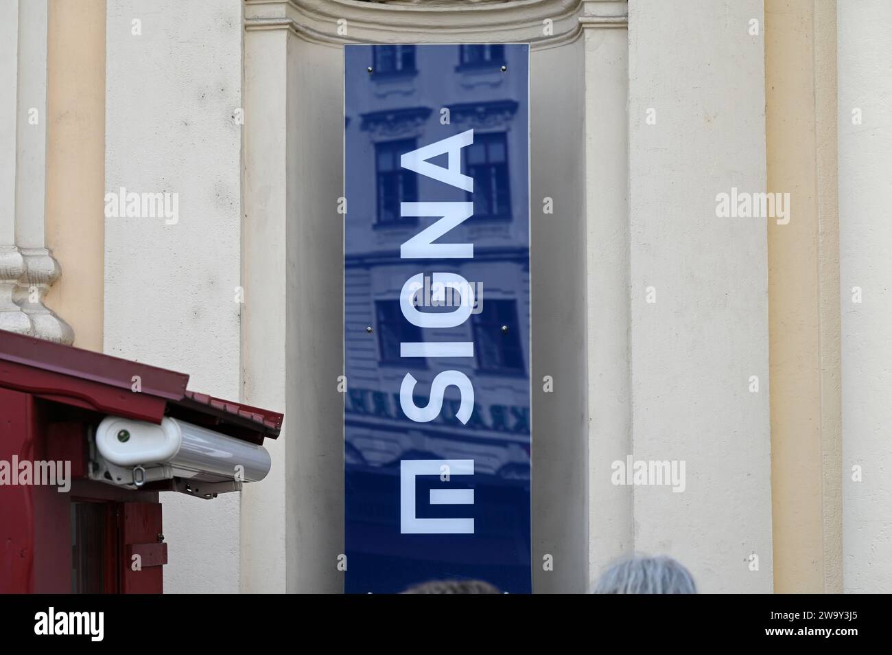 Vienna, Austria - 04 06 2023 - Sign on the headquarter of the insolvent ...