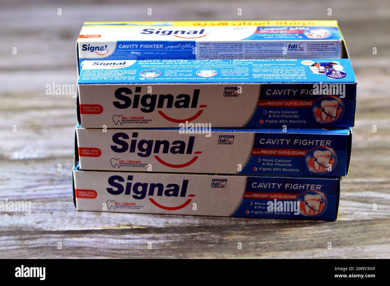 Cairo, Egypt, December 25 2023: Signal toothpaste cavity fighter, oral ...