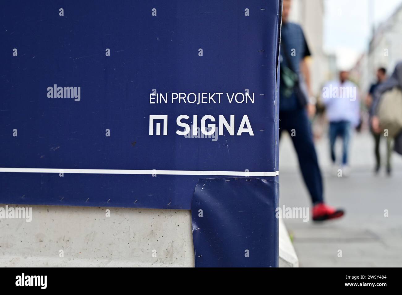 Munich, Germany - 06 23 2023 - Sign of the insolvent real estate ...