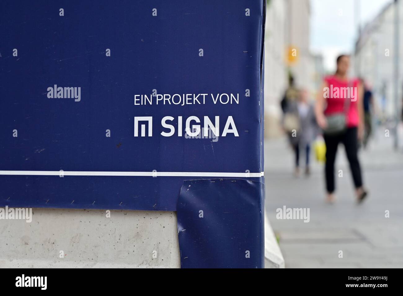 Munich, Germany - 06 23 2023 - Sign of the insolvent real estate ...