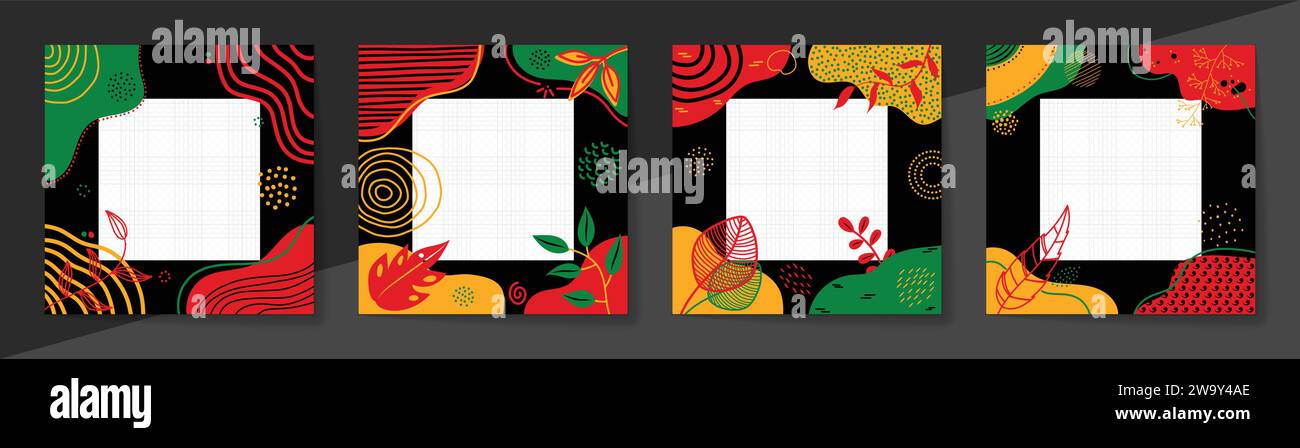 Celebrating Black History Month Modern Abstract Social Media Post ...