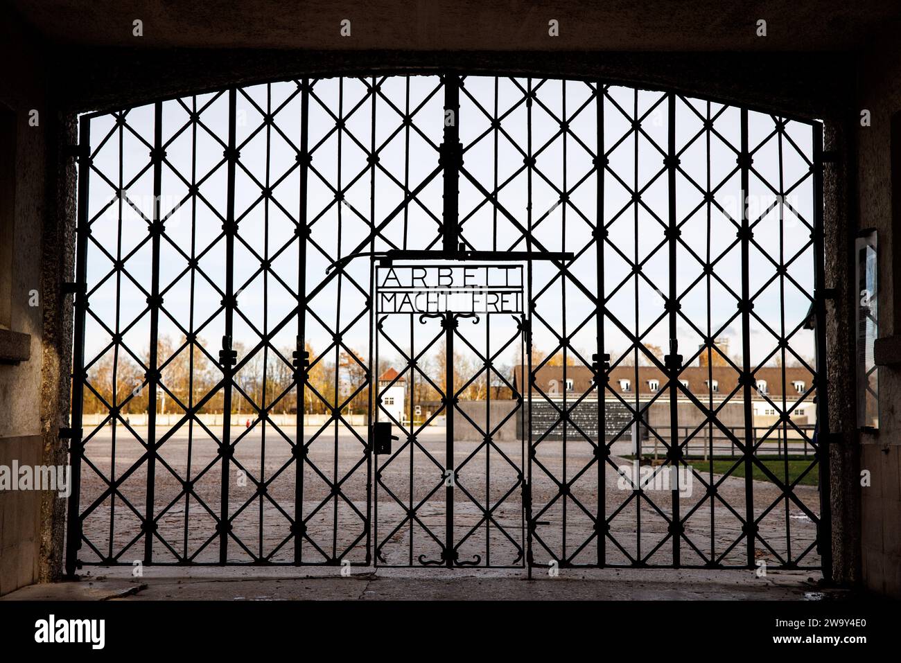 Dachau, Germany. 18th Nov, 2023. The inscription "Arbeit macht frei ...