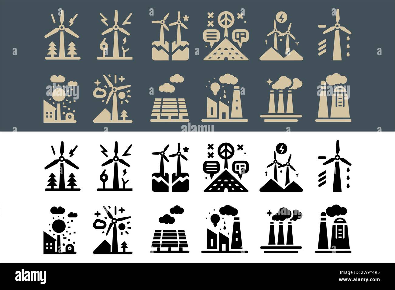 Windmill vector renewable energy, alternative sources energy and eco ...