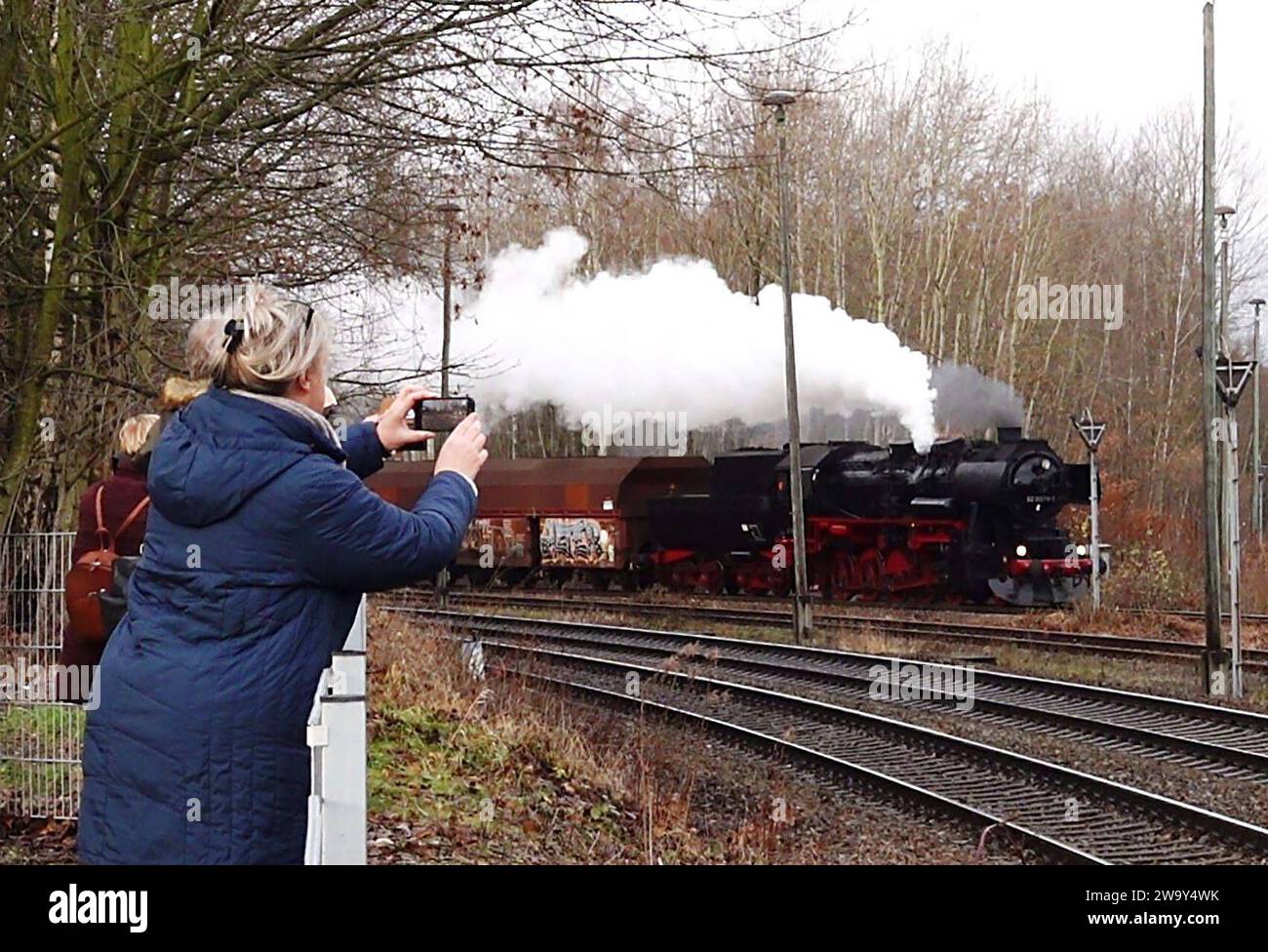Kohlezug für Heizkraftwerk 30.12.2023, Chemnitz, Bahnhof Küchwald ...