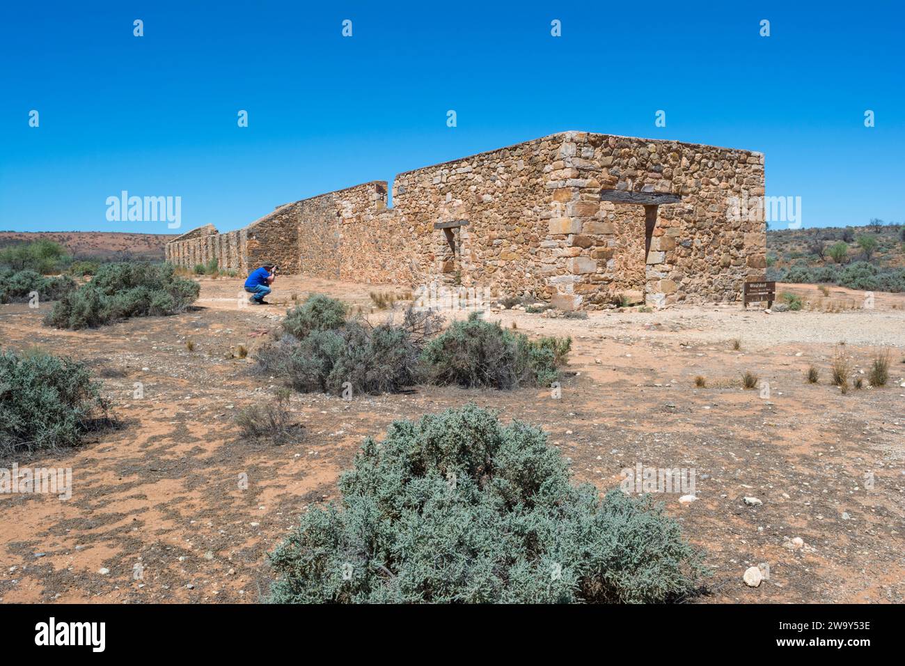 Kanyaka, South Australia, Australia - March 14, 2018: Male tourist ...