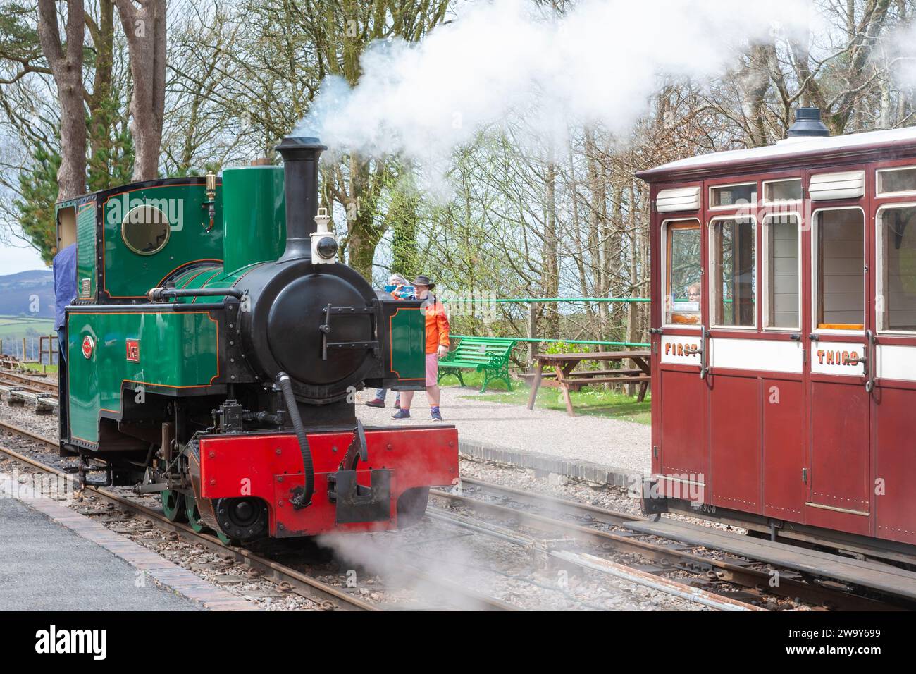 Steam locomotive "Axe" running round the train in preparation for the ...