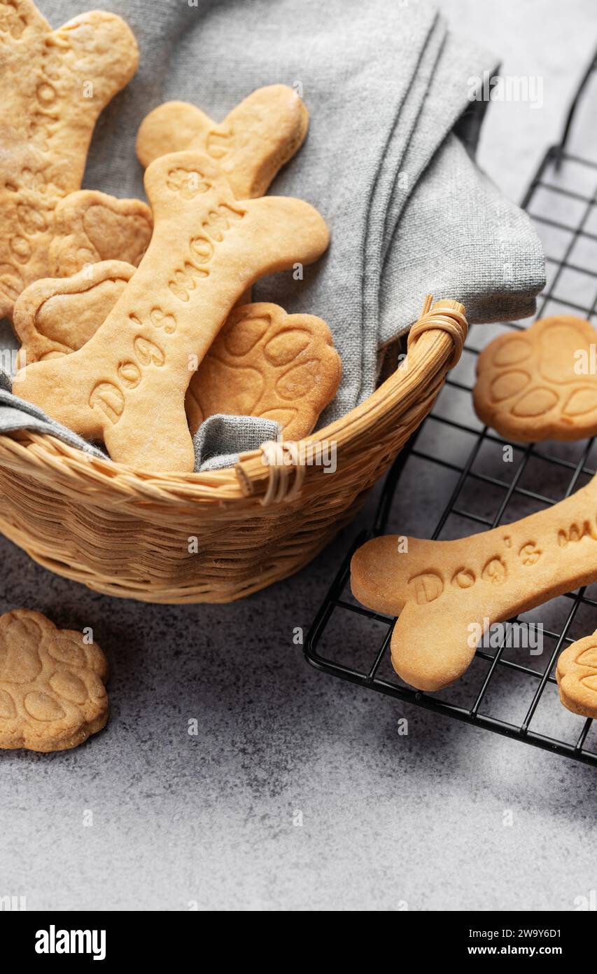 Homemade organic dog biscuits. Cookies for dog with different shape ...