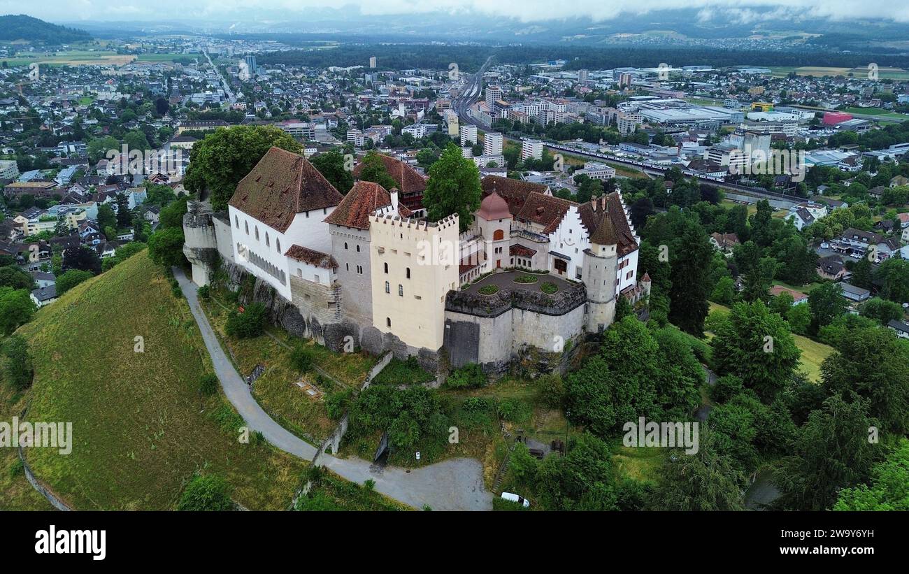 Drone photo schloss lenzburg switzerland hi-res stock photography and images - Alamy