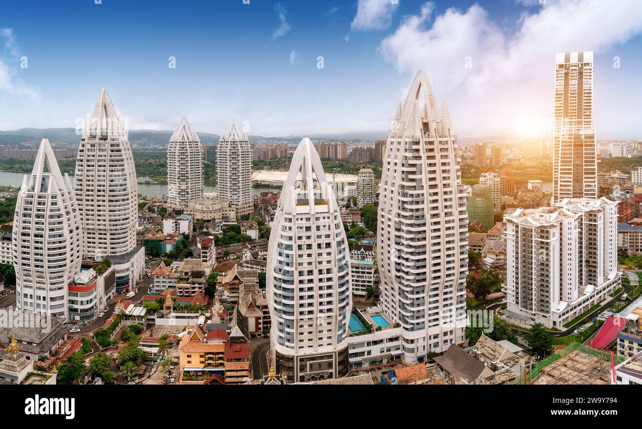 Southeast Asian style architecture in Xishuangbanna, Yunnan, China ...