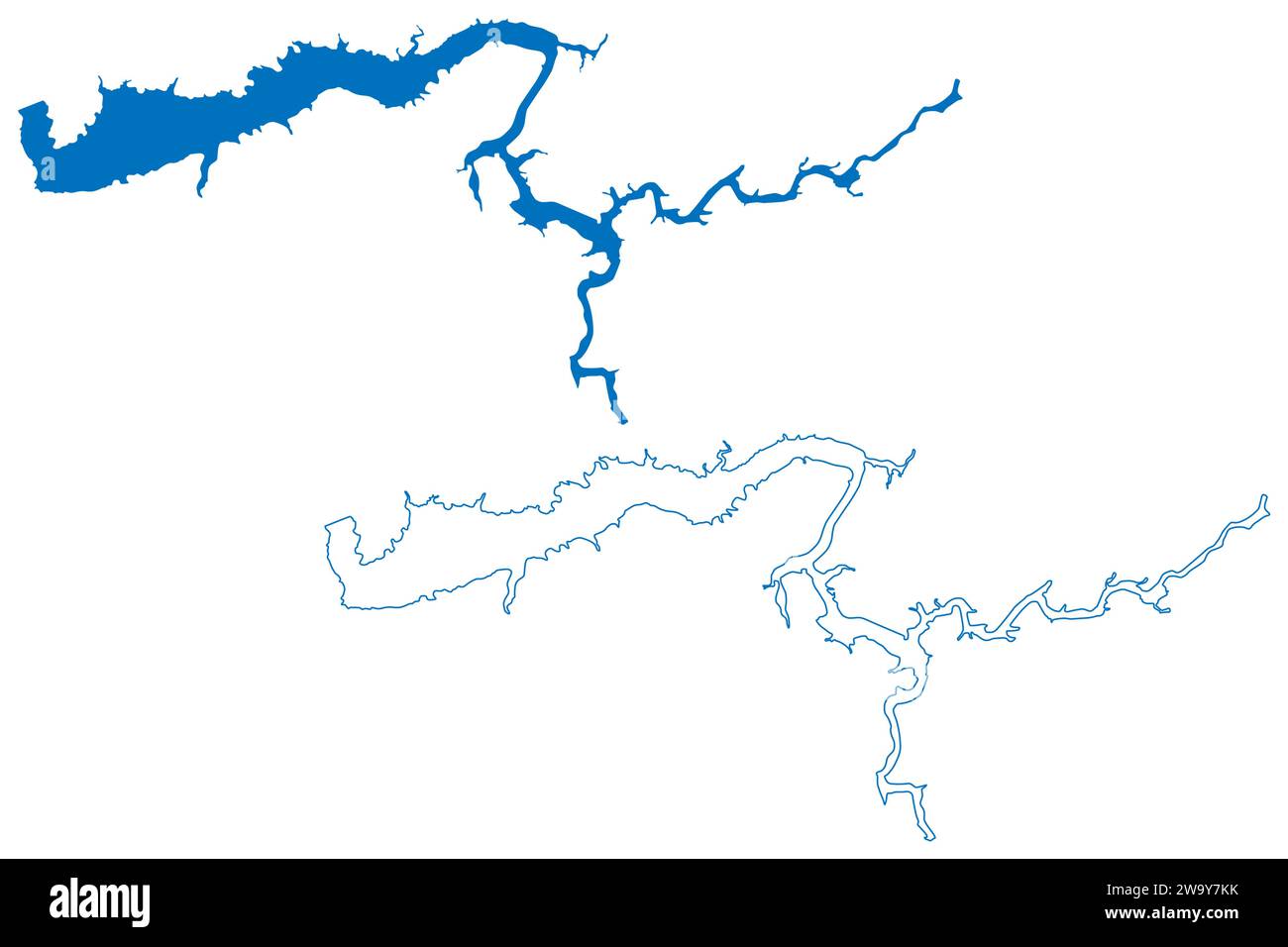 Chalillo Lake (Belize) map vector illustration, scribble sketch ...