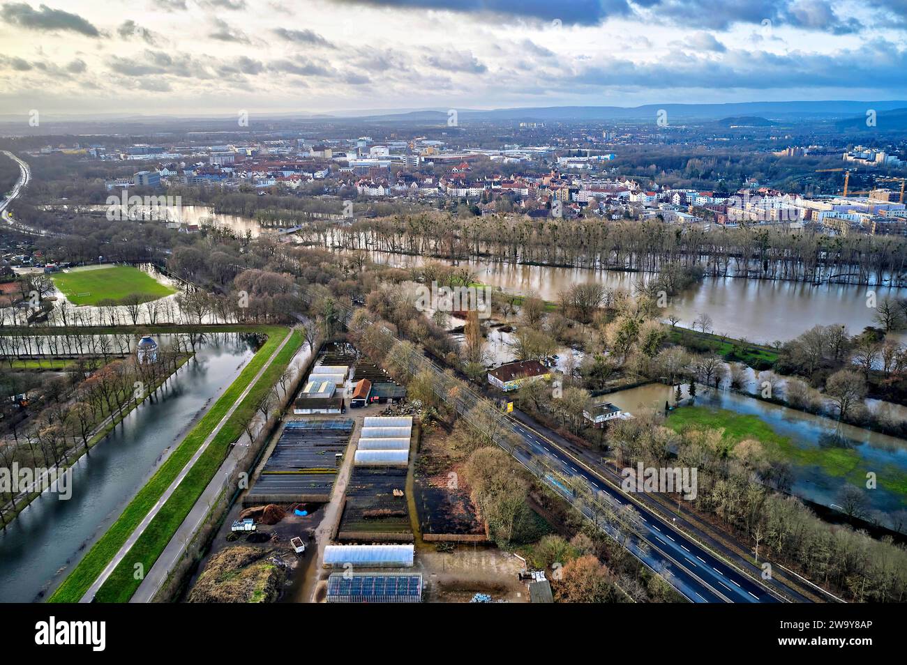 Hochwasser und Überschwemmungen der Leine in Hannover nach tagelangen ...