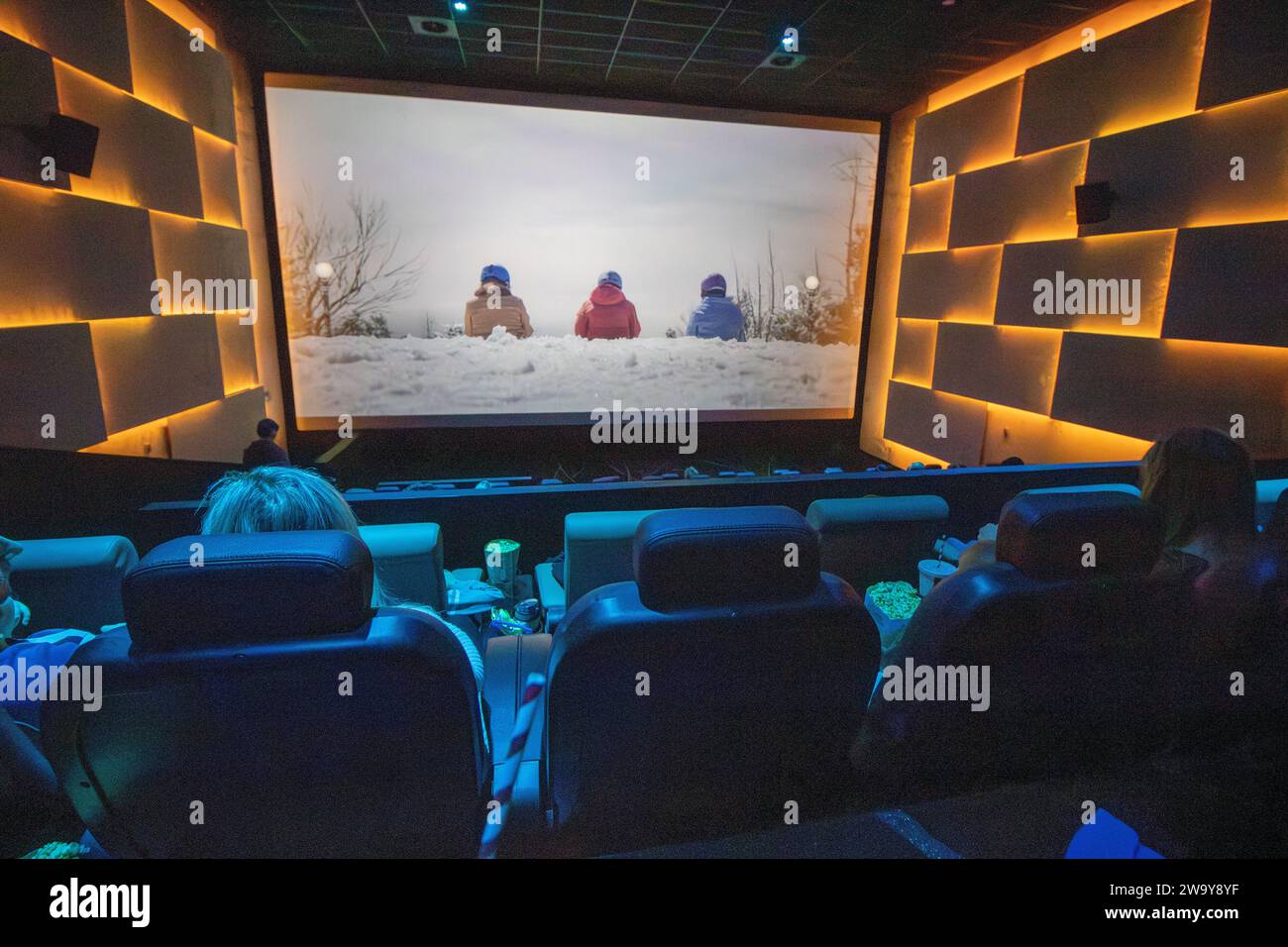 Cinema auditorium during a film screening from the inside, symbol image ...