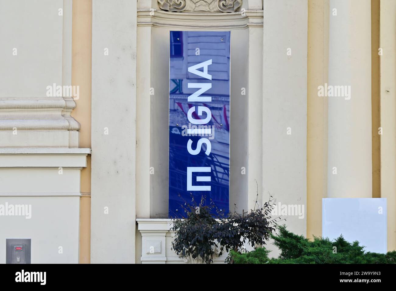 Vienna, Austria - 12 29 2023 - Headquarter of the insolvent real estate ...