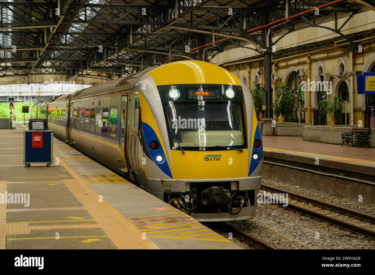 An arriving ETS inter city train at Kuala Lumpur Railway Station, Kuala ...