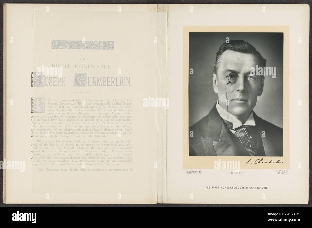 The right honorable Joseph Chamberlain, Russell & Sons, c. 1893 - c ...