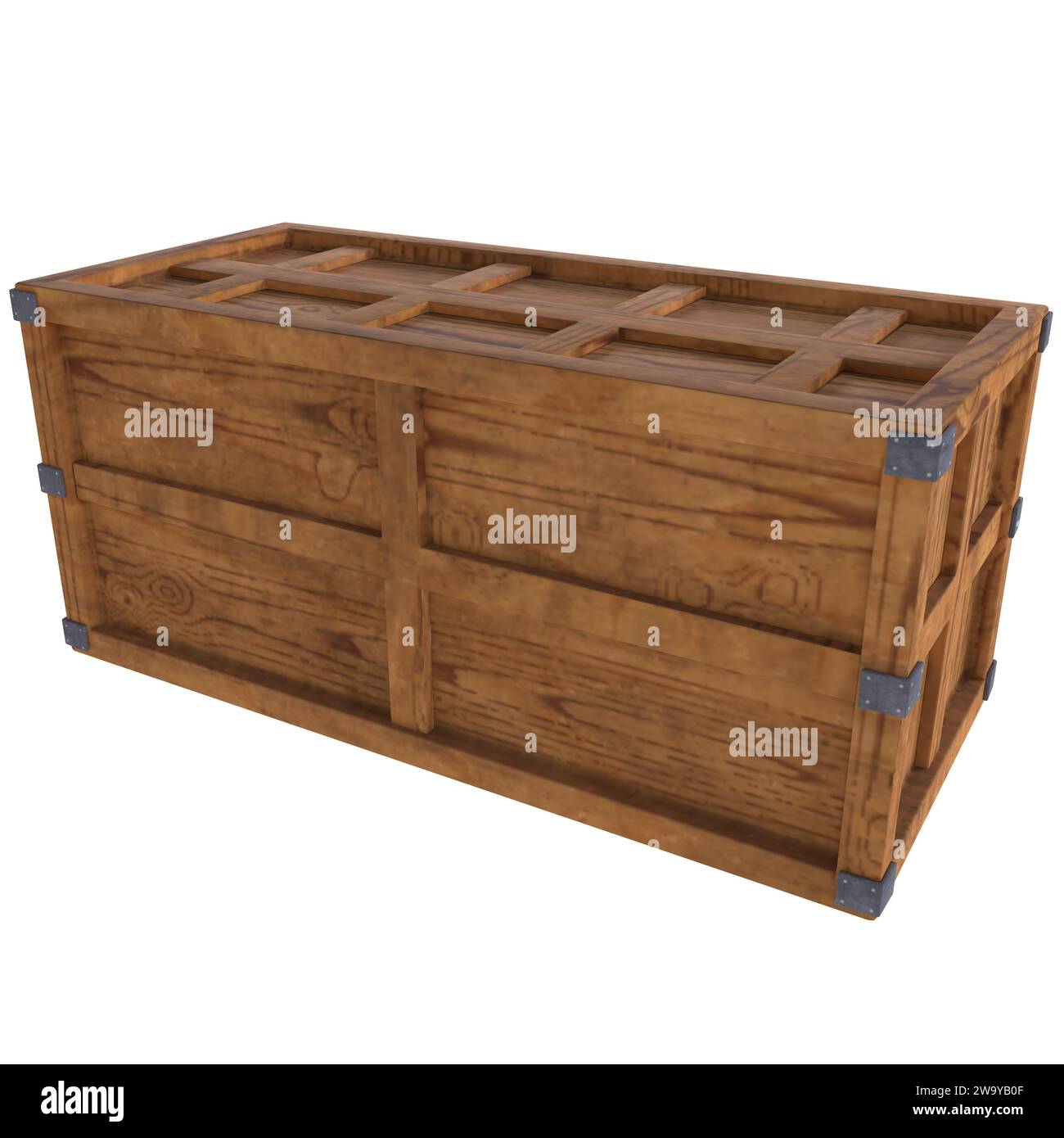 Crate isolated on white background Stock Photo - Alamy