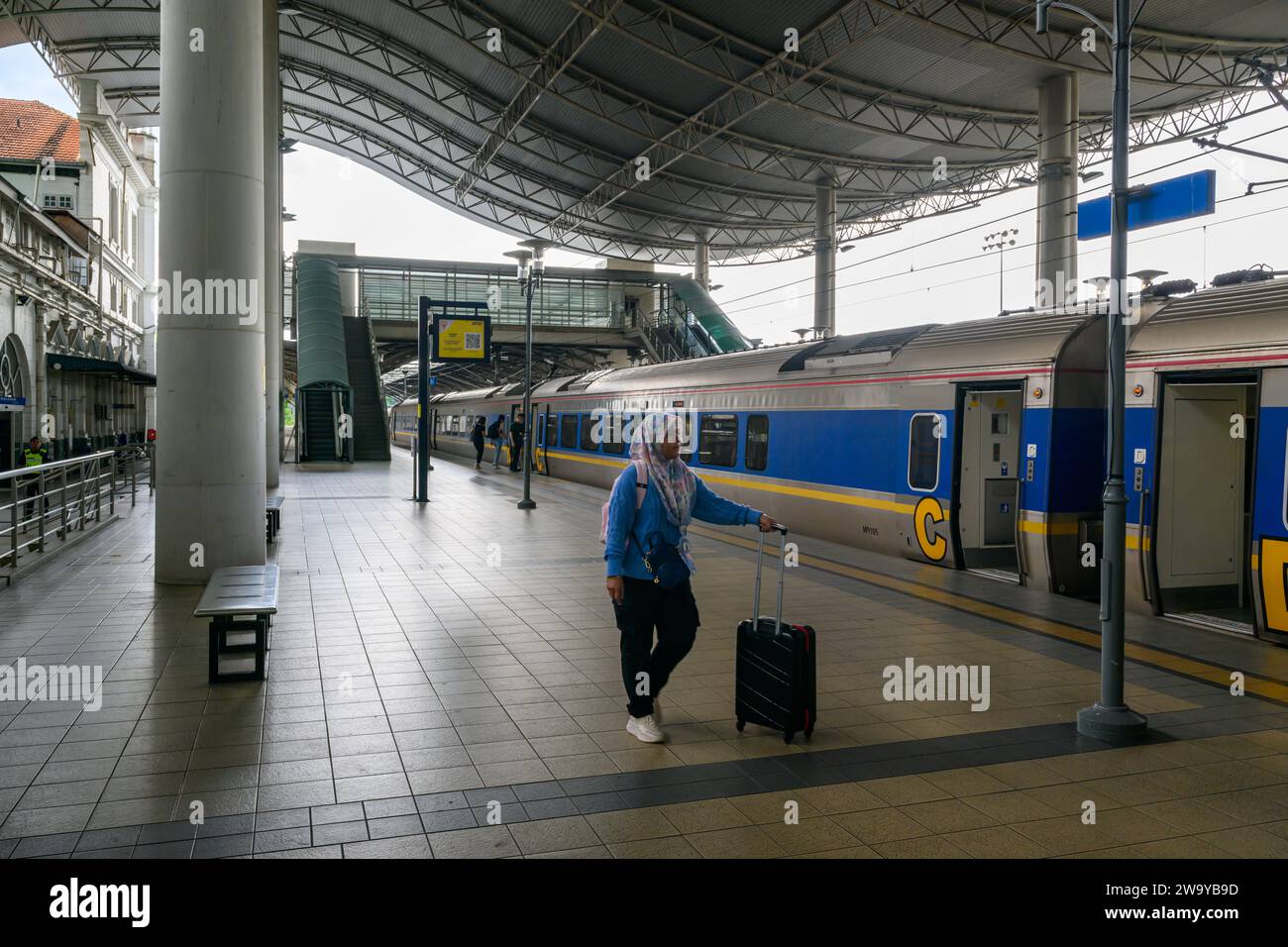 The Kuala Lumpur bound ETS train shortly before departure from Ipoh ...