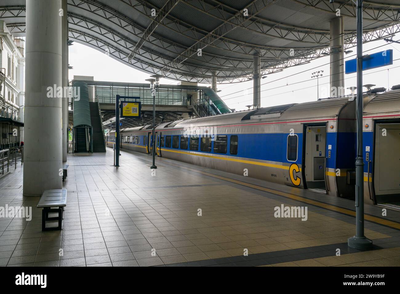 The Kuala Lumpur bound ETS train shortly before departure from Ipoh ...