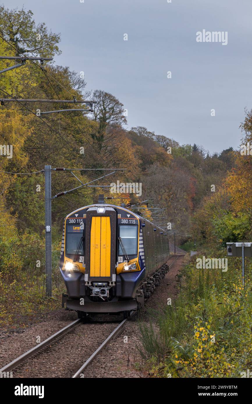 Scotrail Siemens class 380 electric train 380115 at Fairlie on the ...