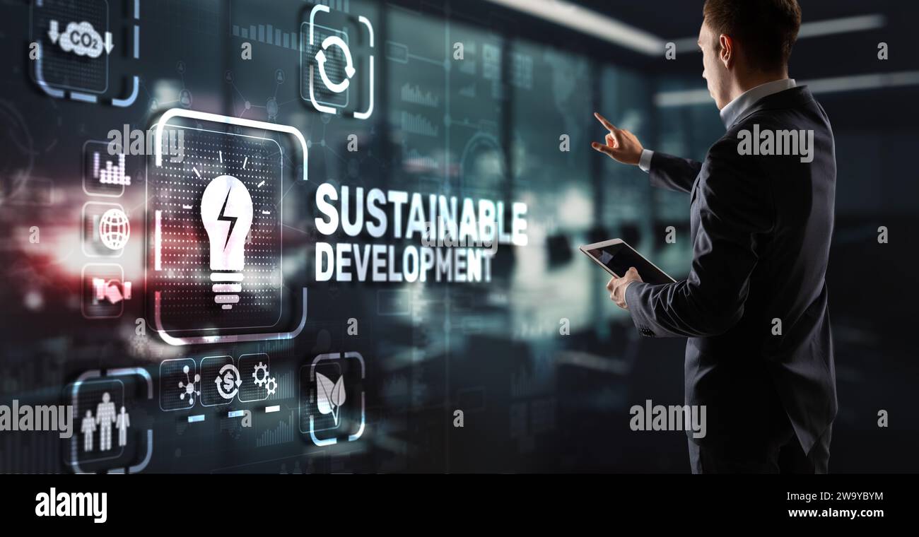 Sustainable Balanced Development. Balance between nature and science ...