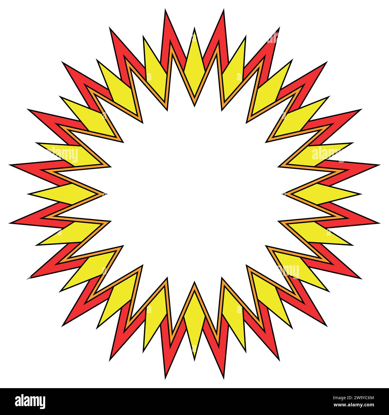 A red orange and yellow star burst as a store reduction or promotion ...