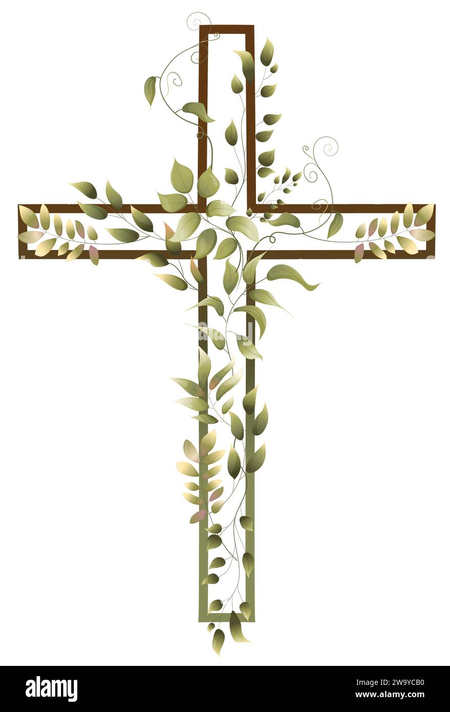 Graphic Easter Cross Clipart, Spring Floral Arrangements, Baptism ...