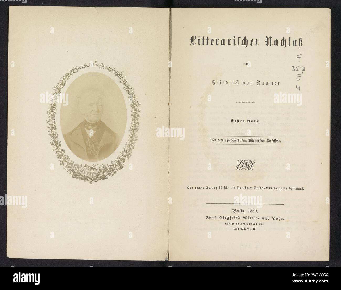 Litterary estate by Friedrich Raumer, Friedrich von Raumer, 1869 book ...
