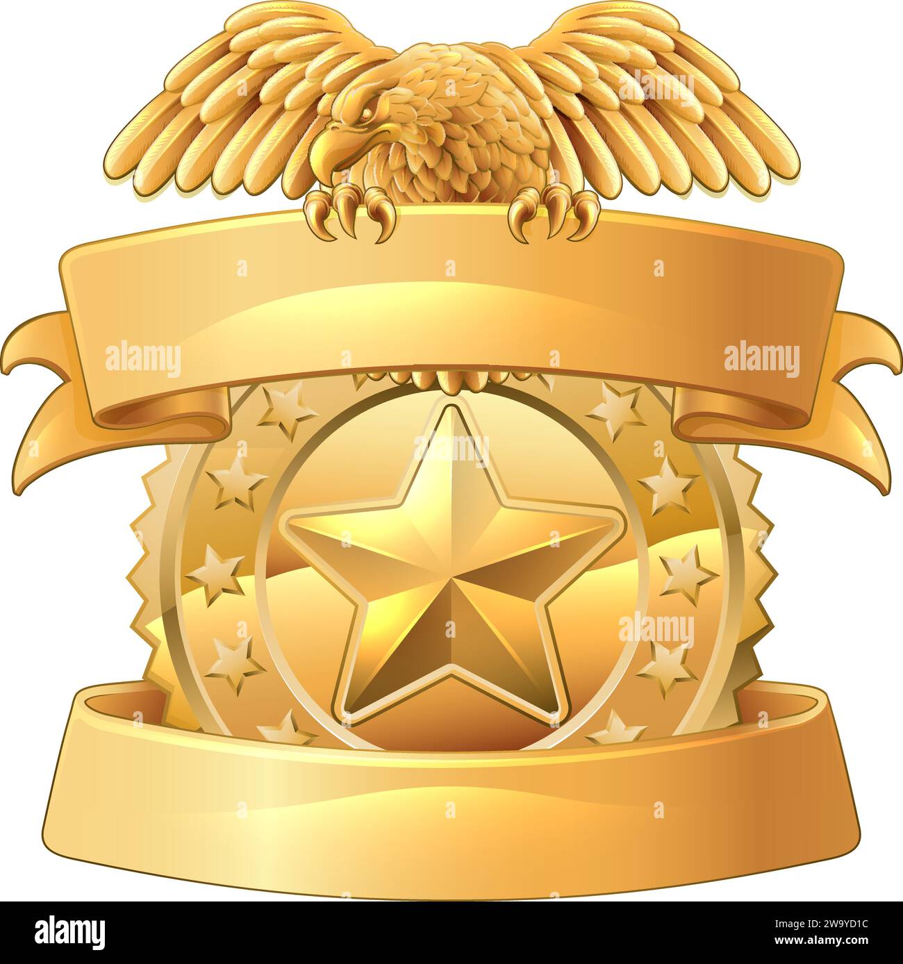 Police Military Eagle Badge Shield Sheriff Crest Stock Vector Image