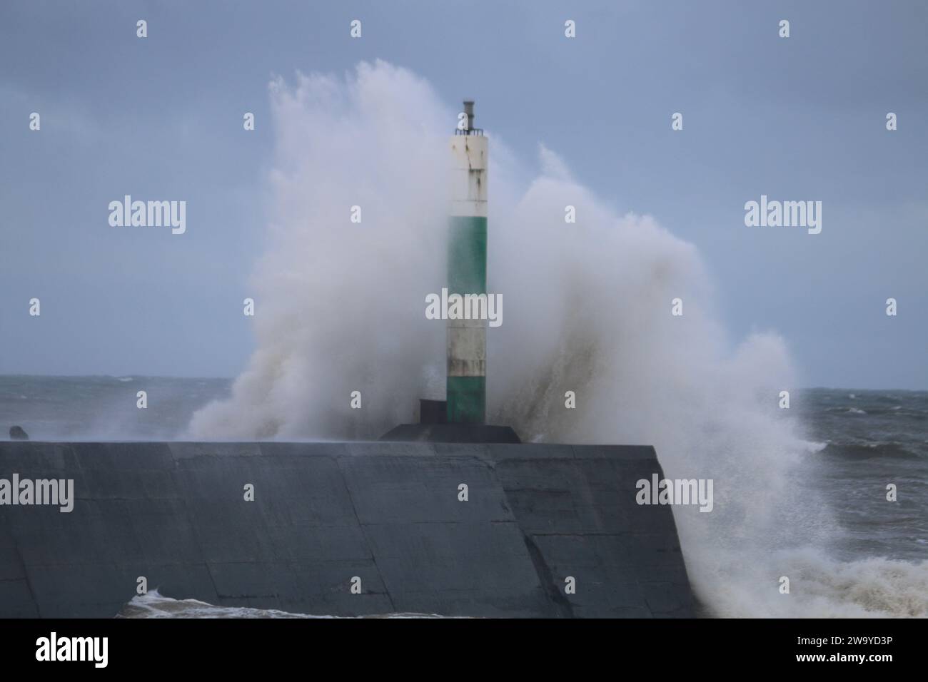 Aberystwyth Wales UK weather 31st December 2023. Huge waves driven by ...