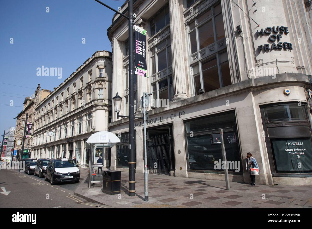 Views of ST Mary Street in Cardiff, Wales in the UK Stock Photo - Alamy