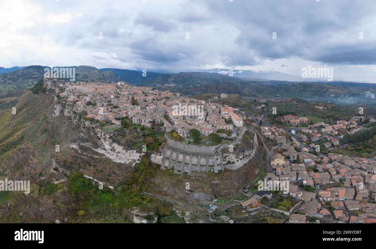 Gerace, Italy - 15 December, 2023: drone perspective of the picturesque ...