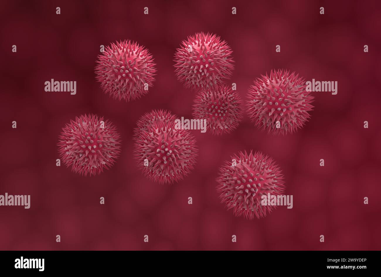 Sunflower pollen grains - isometric view 3d illustration Stock Photo ...