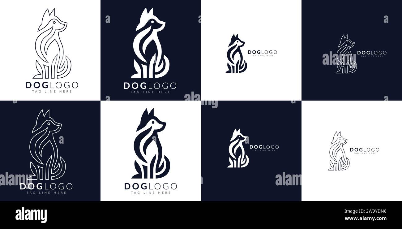 A Collection of Unique Dog Logos Stock Vector Image & Art - Alamy